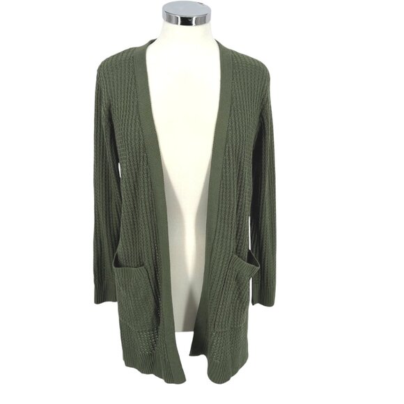 Market & Spruce | Sweaters | Market Spruce Olive Green Open Front ...